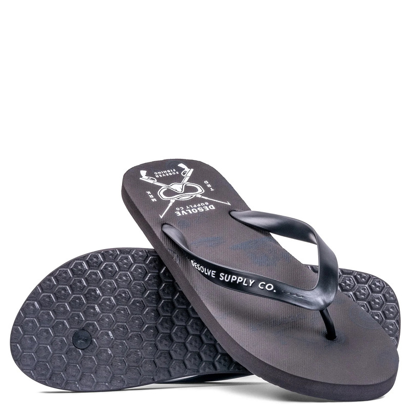 Desolve Deep Dive Jandals Pu Foam Standard Fit Custom Print - Black # ...